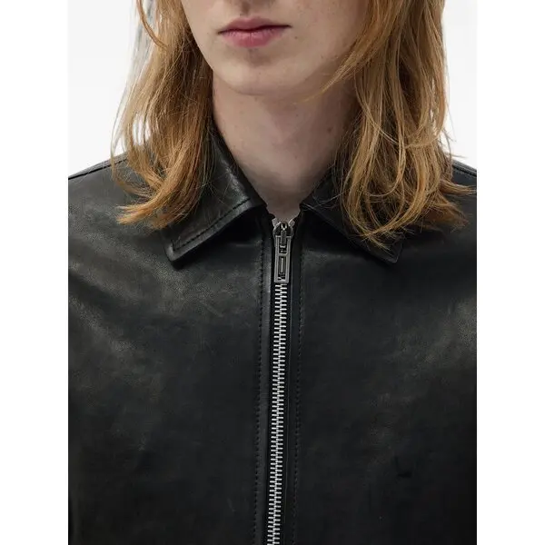 ANN DEMEULEMEESTER Leather Jacket With Lace-up Sleeves