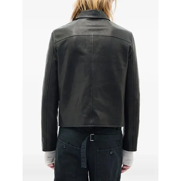 ANN DEMEULEMEESTER Leather Jacket With Lace-up Sleeves
