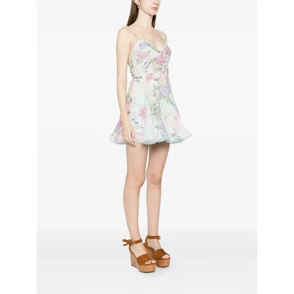Charo Ruiz Ibiza Floral Print Lace Trim Day Dress