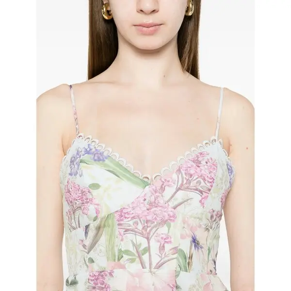 Charo Ruiz Ibiza Floral Print Lace Trim Day Dress