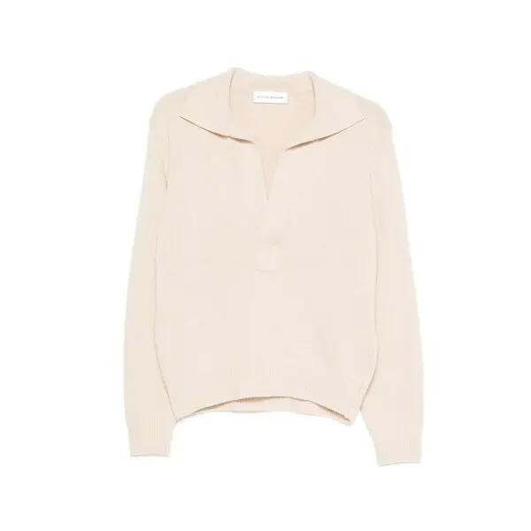 Victoria Beckham Beige Wool Blend Knit Sweater - Cream