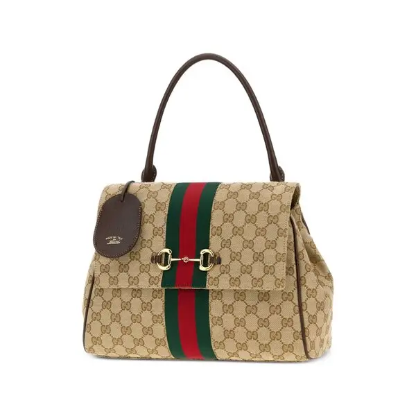 Gucci Monogram Canvas Tote Bag With Horsebit Detail