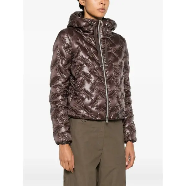 Herno Quilted Zip-up Jacket With Hood - Brown
