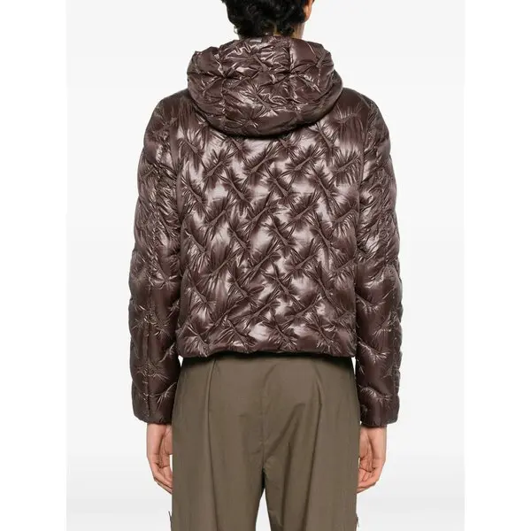Herno Quilted Zip-up Jacket With Hood - Brown