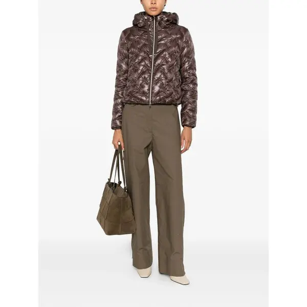 Herno Quilted Zip-up Jacket With Hood - Brown