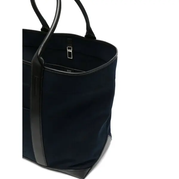 TOM FORD Canvas And Leather Trim Tote Bag - Blue