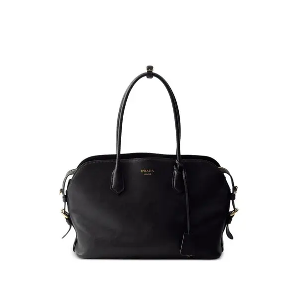 Prada Buffalo Leather Tote Bag - Black