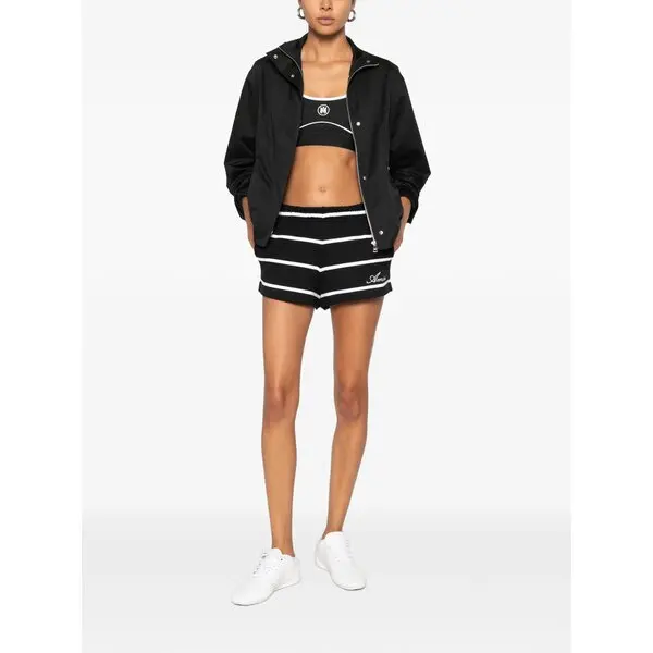Amiri Striped Embroidered Logo Shorts
