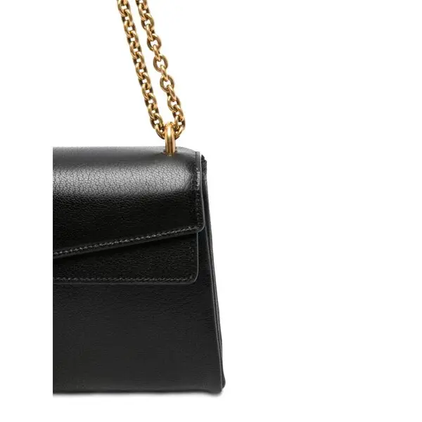 Gucci Leather Chain Strap Shoulder Bag - Black