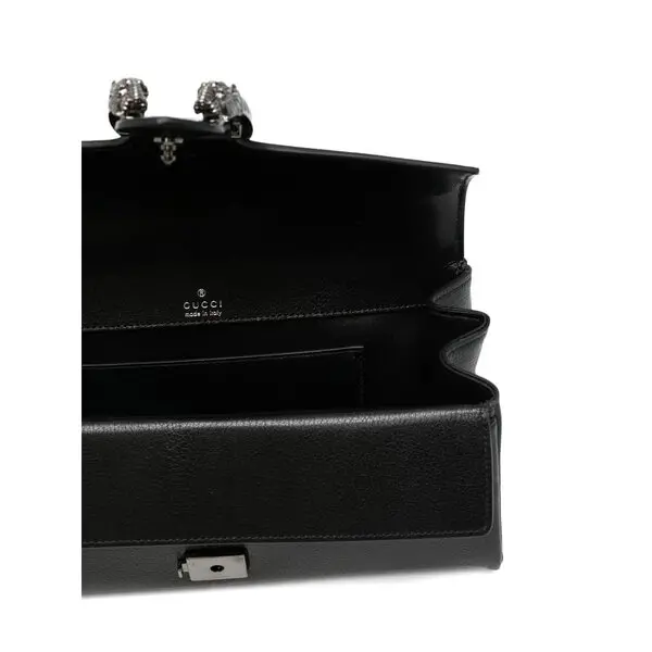 Gucci Leather Chain Strap Shoulder Bag - Black
