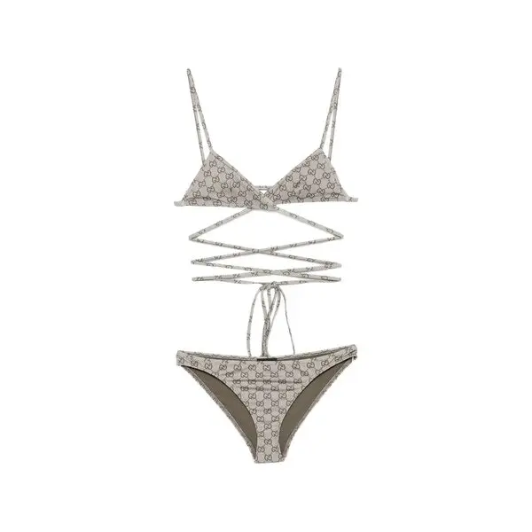 Gucci Gg Supreme Monogram Bikini - Cream