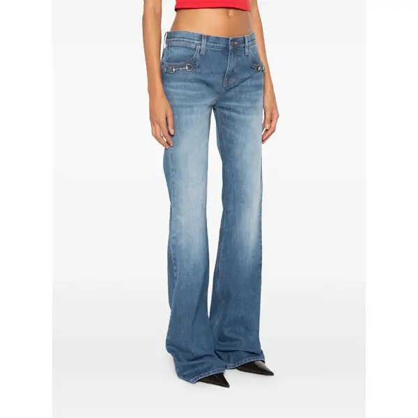 Gucci Denim Horsebit Detail Jeans - Blue