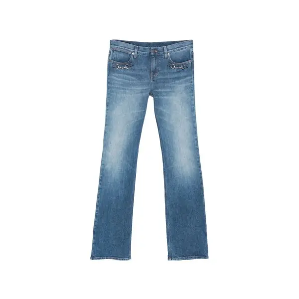 Gucci Denim Horsebit Detail Jeans - Blue