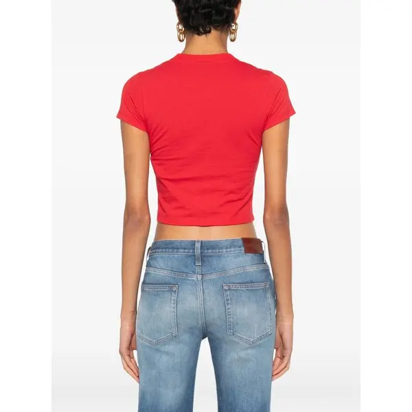 Gucci Cotton Blend Short Sleeve Crewneck T-shirt With Interlocking G Logo - Red