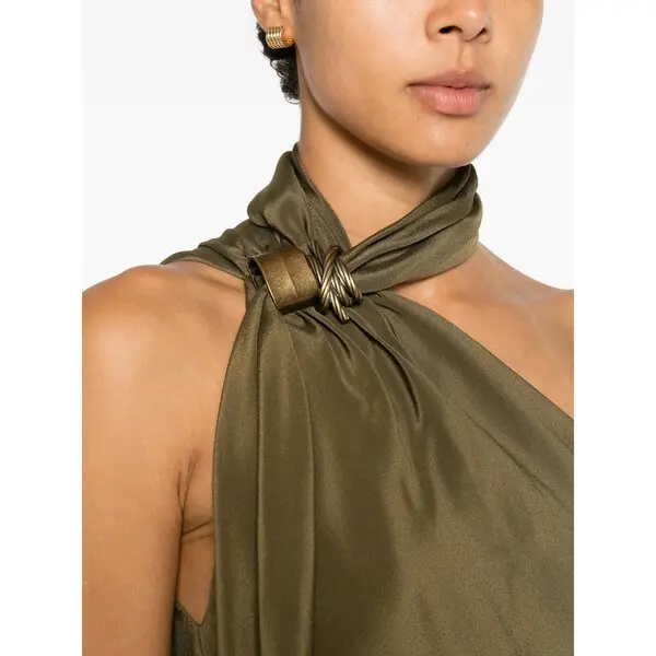 Max Mara One-shoulder Draped Silk Dress