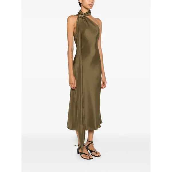 Max Mara One-shoulder Draped Silk Dress