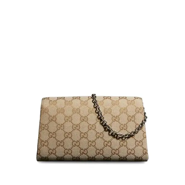 Gucci Gg Supreme Canvas Shoulder Bag With Tiger Head Closure