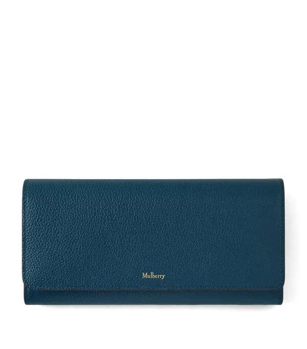 Mulberry Leather Continental Wallet - Blue