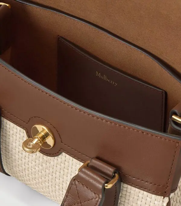 Mulberry Mini Raffia And Leather Bayswater Top-handle Bag