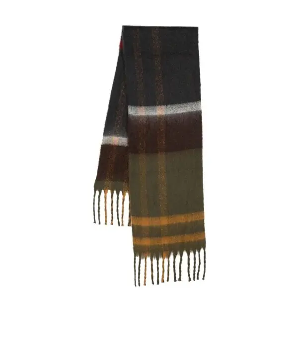 Barbour Tartan-check Knit Scarf - Black