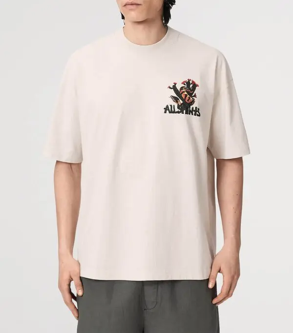 ALLSAINTS Organic Cotton Printed Cacti T-shirt - White