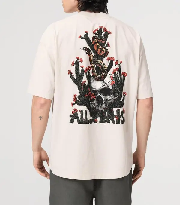 ALLSAINTS Organic Cotton Printed Cacti T-shirt - White