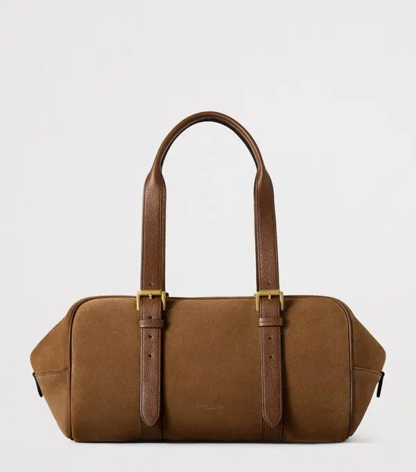 Mulberry Suede Boston Shoulder Bag - Brown