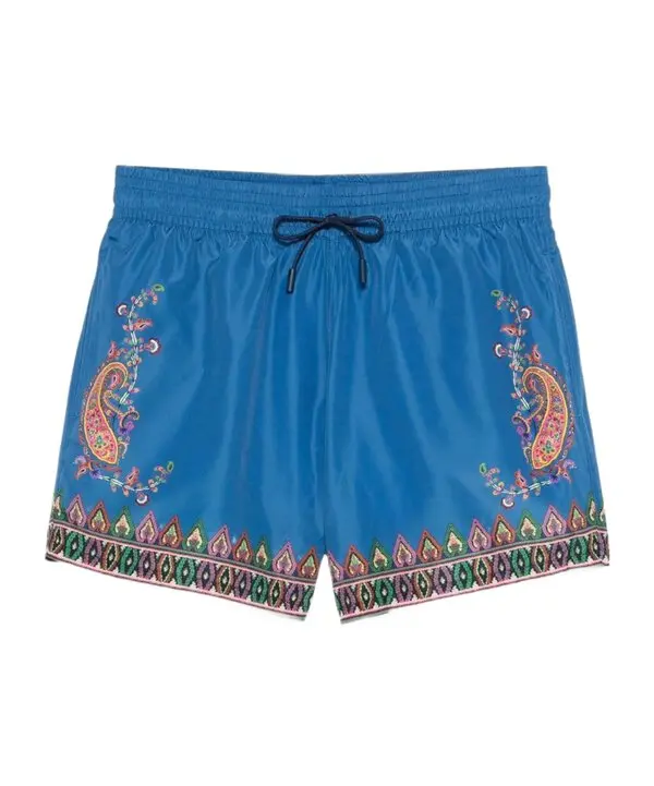 Etro Paisley-print Swim Shorts - Blue