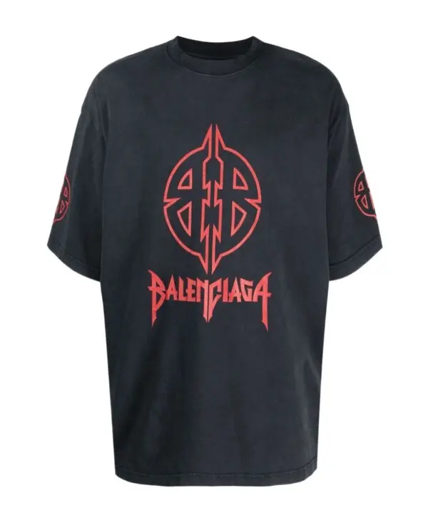 Balenciaga Logo-print Cotton T-shirt - Black