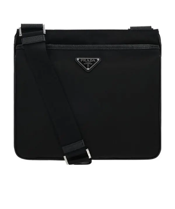 Prada Re-nylon And Saffiano Shoulder Bag - Black