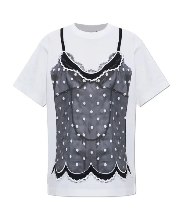 Marc Jacobs Short-sleeved T-shirt With Camisole Overlay - White
