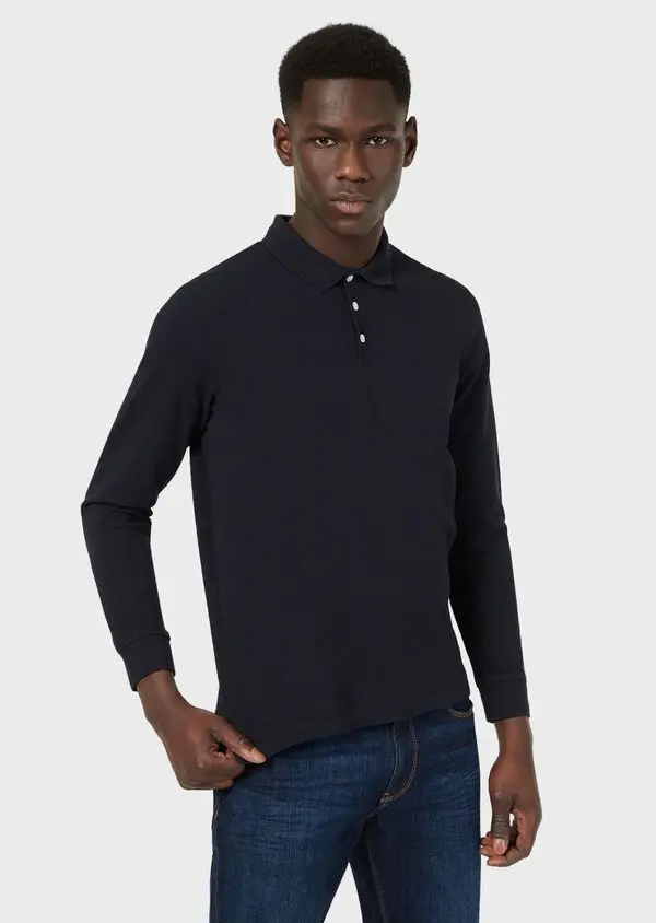 Emporio Armani Long-sleeved Logo Polo Shirt