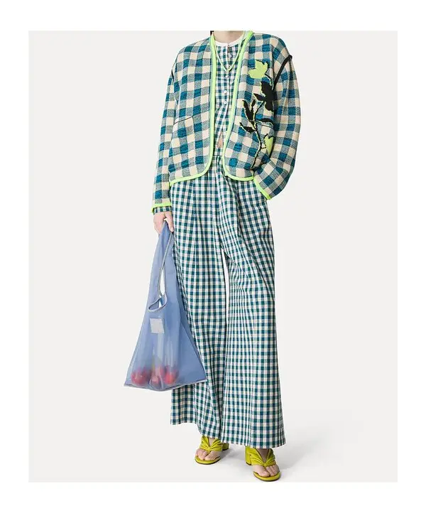 FORTE_FORTE Palazzo Pants In Gingham Check