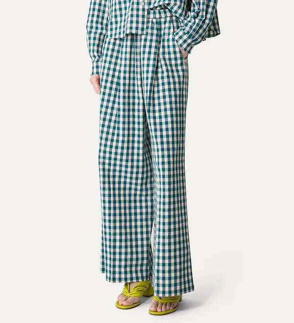 FORTE_FORTE Palazzo Pants In Gingham Check