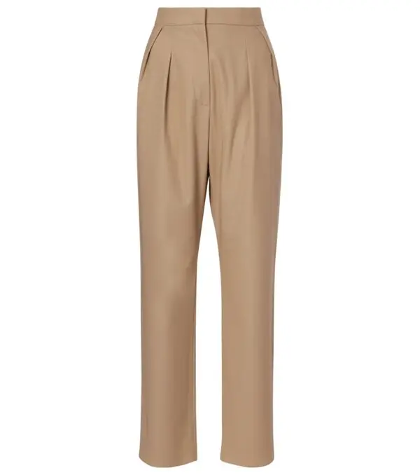 Max Mara Dede Pleated Raw-edge Trousers - Nude