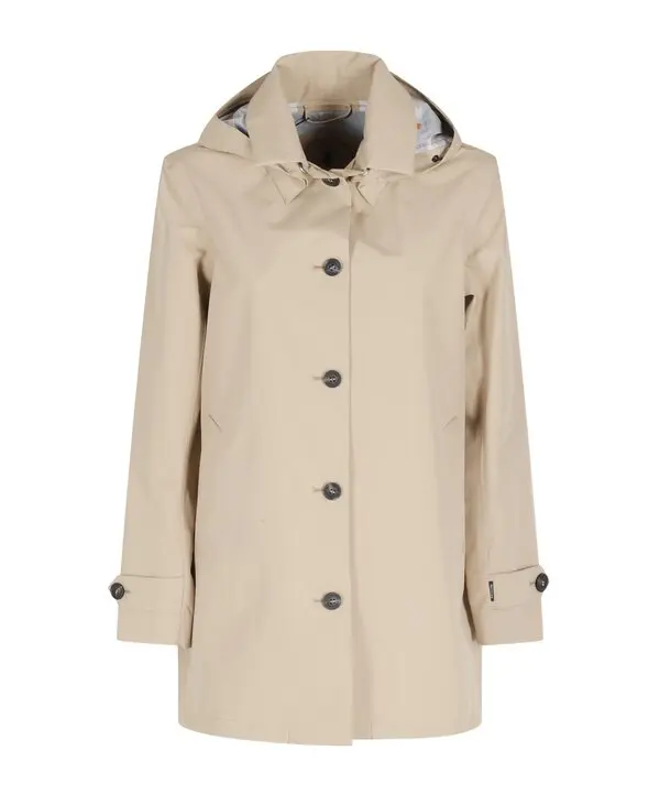 SAVE THE DUCK Long-sleeved Trench Coat With Hood - Nude