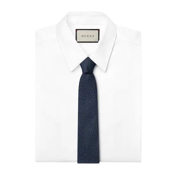 Gucci Jacquard Embroidered Neck Tie