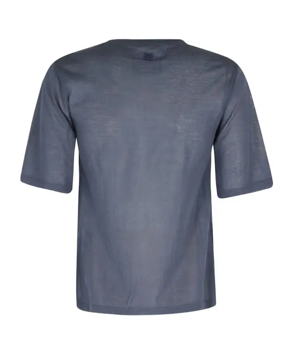 SEMICOUTURE Crew-neck T-shirt With Side Tie Detail