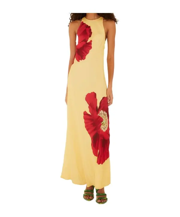 Farm Rio Poppy Flowers Sleeveless Maxi Dress