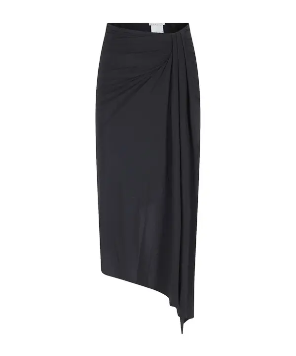 AMAZUIN Pleated Midi Skirt - Black