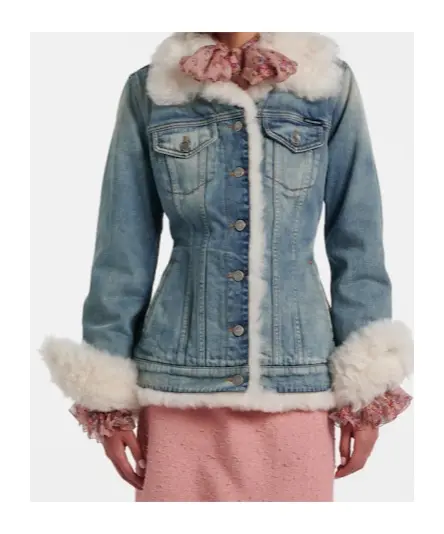 Dolce & Gabbana Shearling-trimmed Denim Jacket