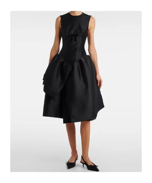 SHUSHU/TONG Bow-detail Midi Dress