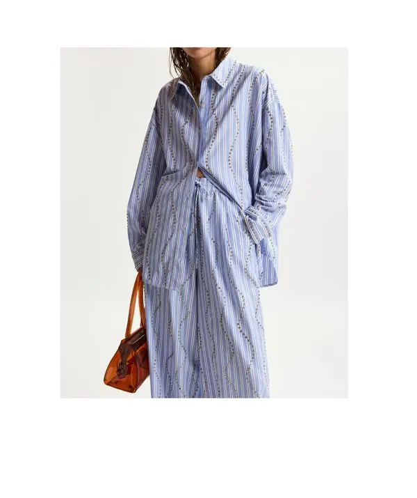 Essentiel Antwerp Striped Embellished Shirt
