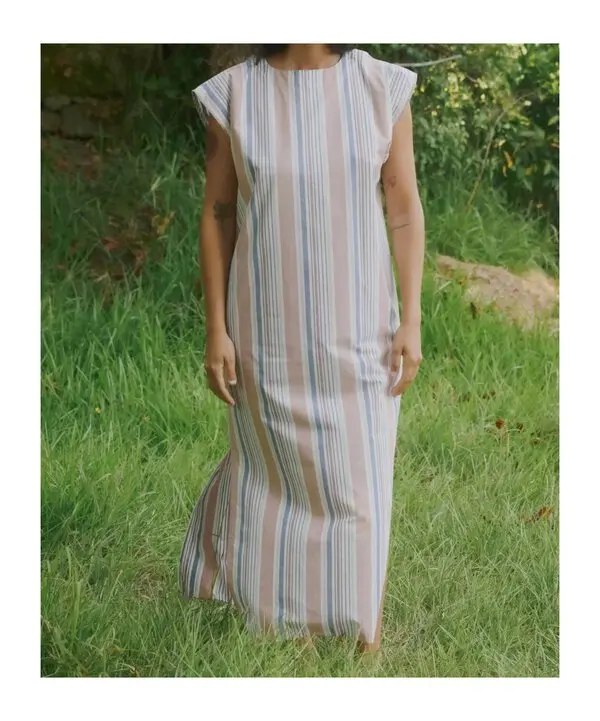 BASERANGE Striped Maxi Dress With Side Slits