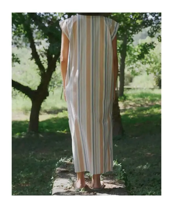 BASERANGE Striped Maxi Dress With Side Slits