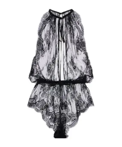 Dolce & Gabbana Lace Bodysuit With Tie Neckline - Gray