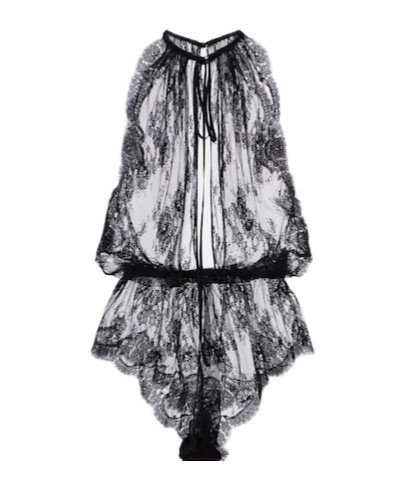 Dolce & Gabbana Lace Bodysuit With Tie Neckline - Gray