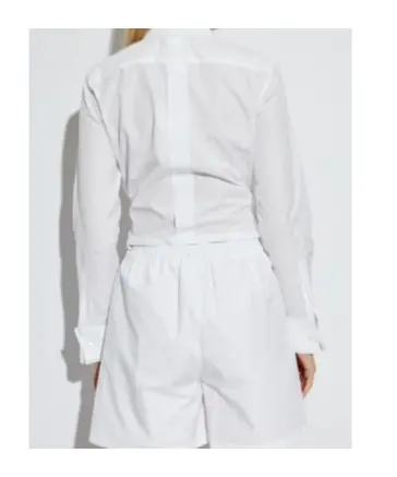 Max Mara Cotton Cropped Shirt With Lapels And Button Closure