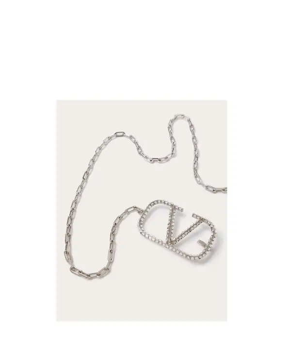 Valentino Garavani Vlogo Crystal-embellished Chain Belt