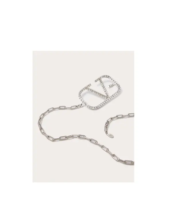 Valentino Garavani Vlogo Crystal-embellished Chain Belt